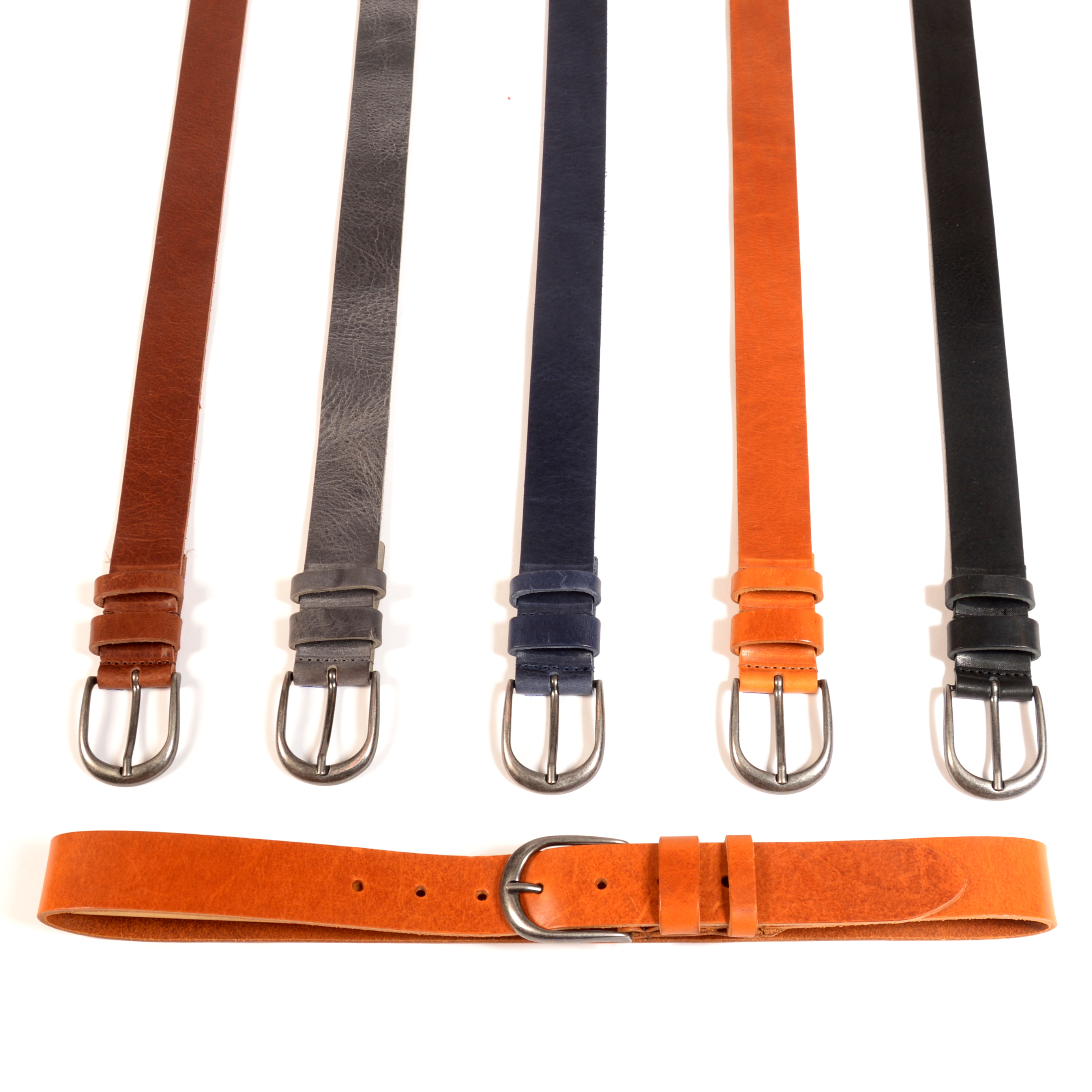 Leren dames riem 3,5 cm cognac - Beunk lederwaren